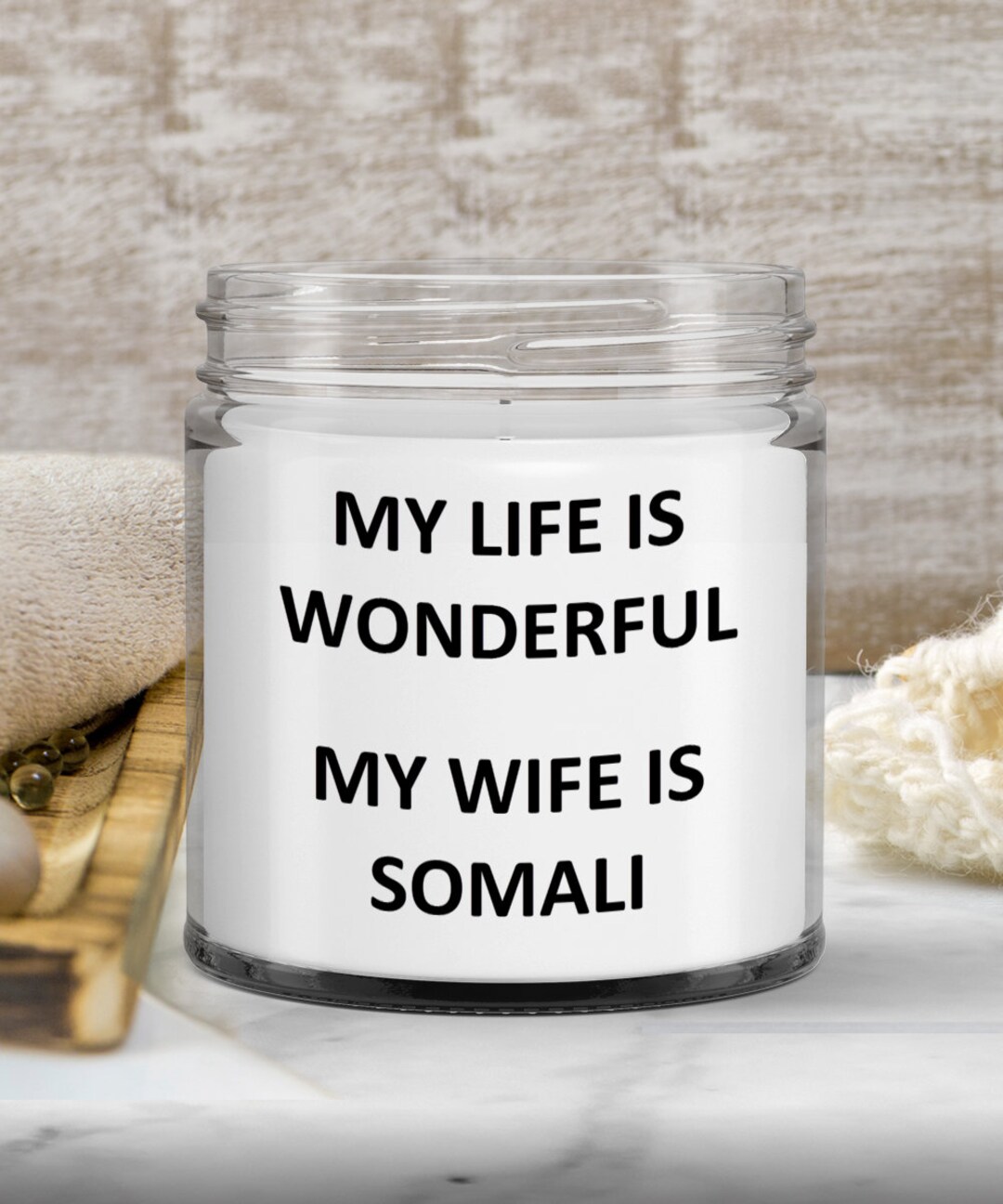 Gift for Somali Husband Birthday Somalia Soy Candle Wax Jar Vanilla ...