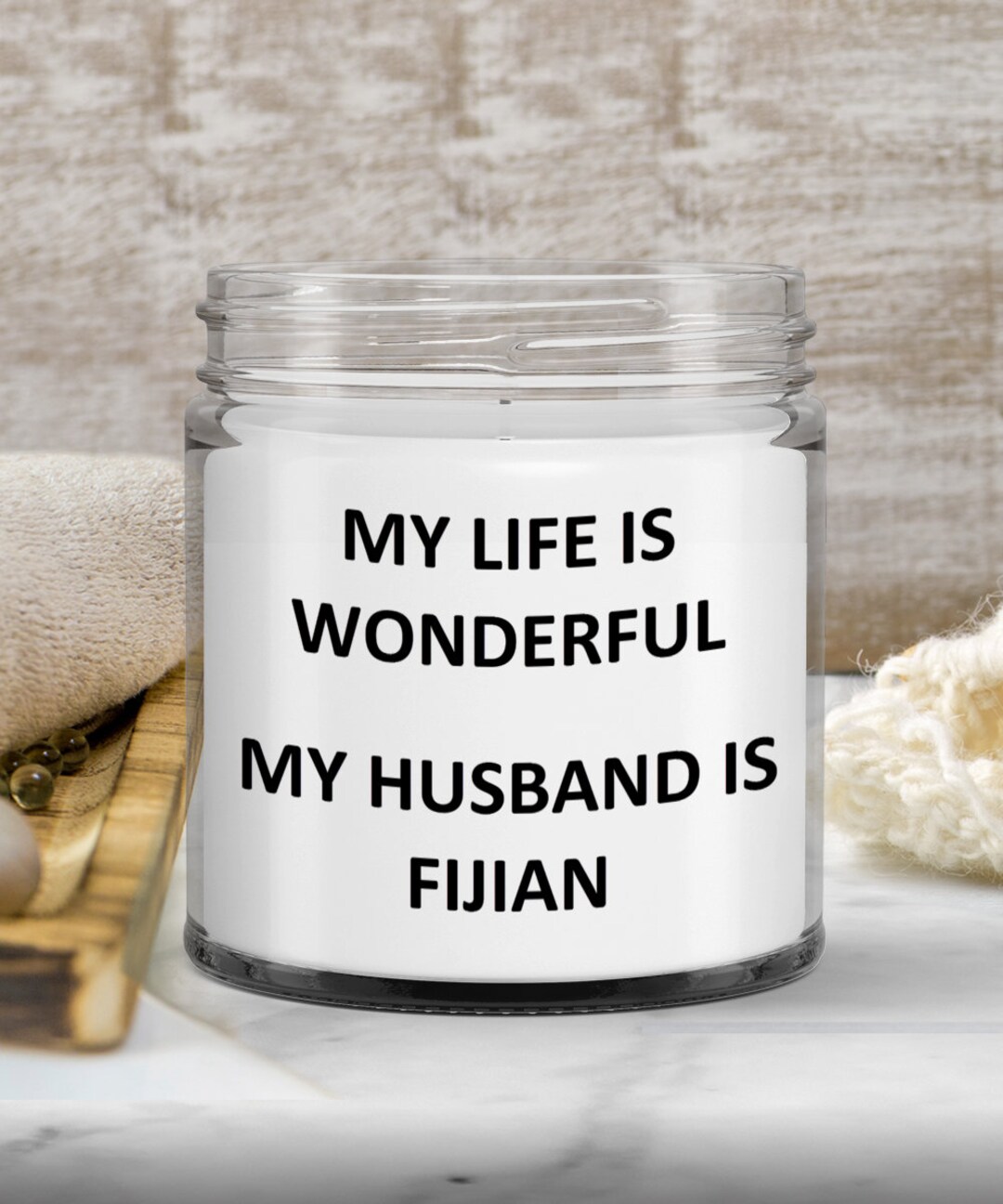 Gift for Fijian Wife Birthday Fiji Soy Candle Wax Jar Vanilla Handmade ...