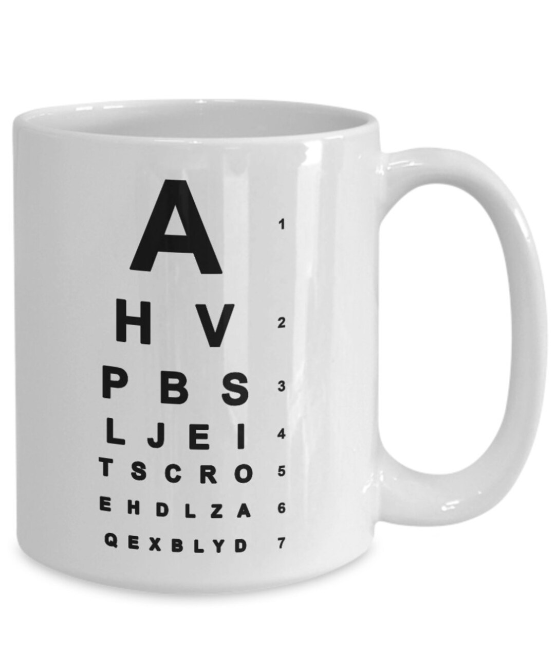 Mug for Optician Optometrist Vision Test Eyesight Reading Letters Eye ...