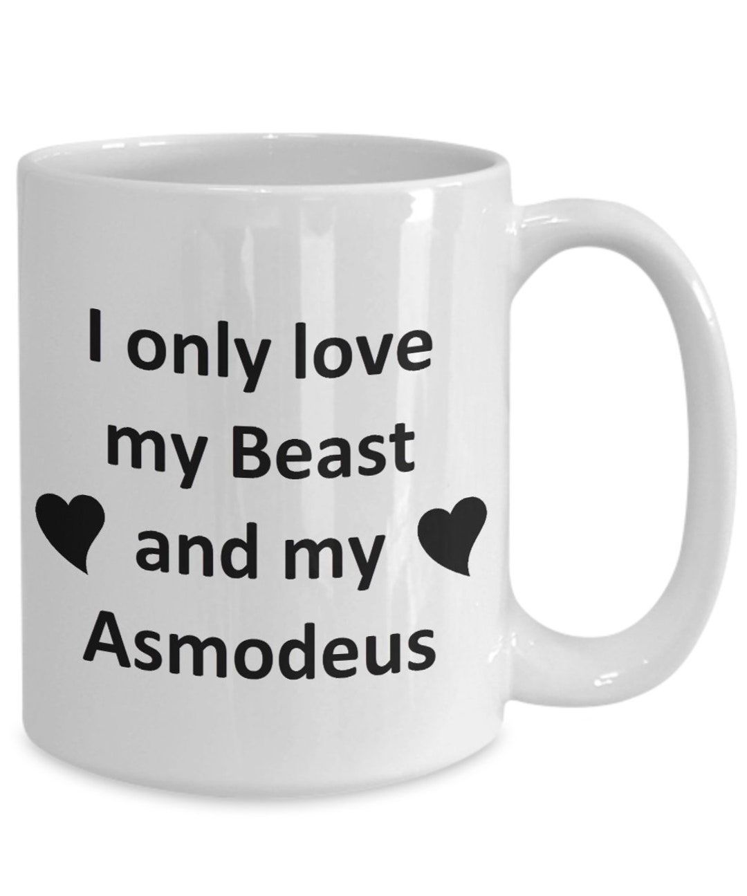 Asmodeus Beast Lover Mug Heart- Cat Dog Bird Pet Name - Love My ...