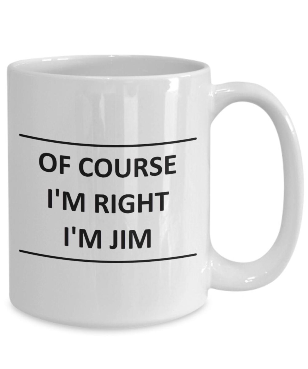 Custom Mug for Jim I Am Right Slogan - of Course - Coffee Surname Last ...