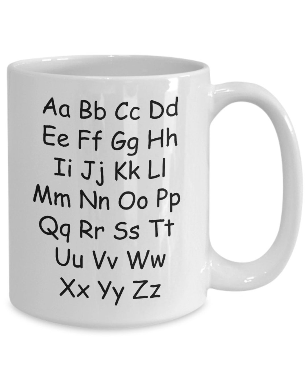 Alphabet Mug Manuscript Letters Learning Lowercase Uppercase Capitals ...