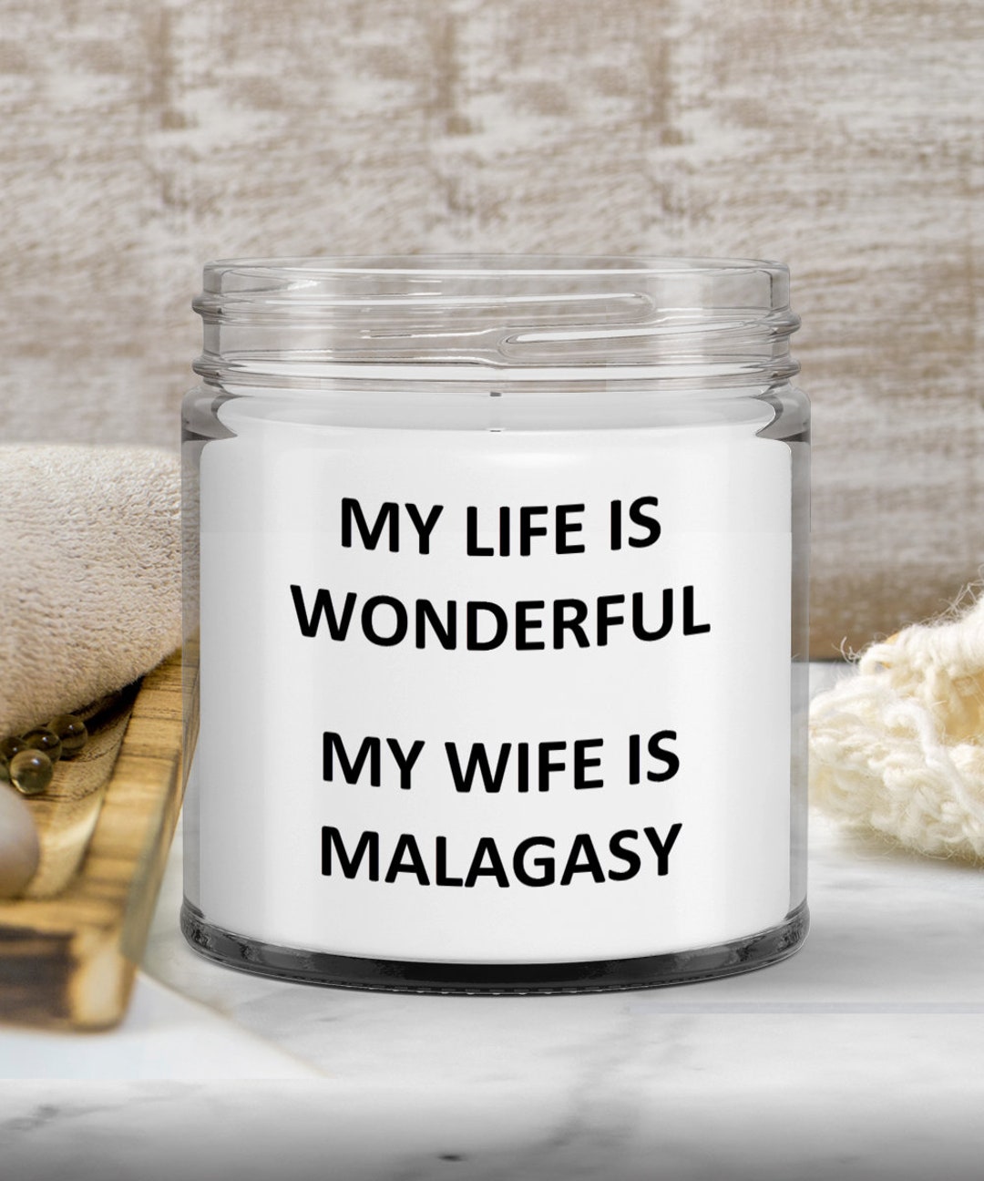 Gift for Malagasy Husband Birthday Madagascar Soy Candle Wax Jar ...