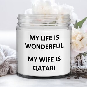 Gift for Qatari Husband Birthday Qatar Soy Candle Wax Jar Vanilla ...