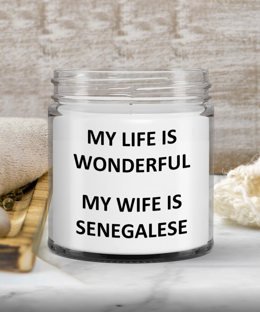 Gift for Senegalese Husband Birthday Senegal Soy Candle Wax Jar Vanilla ...
