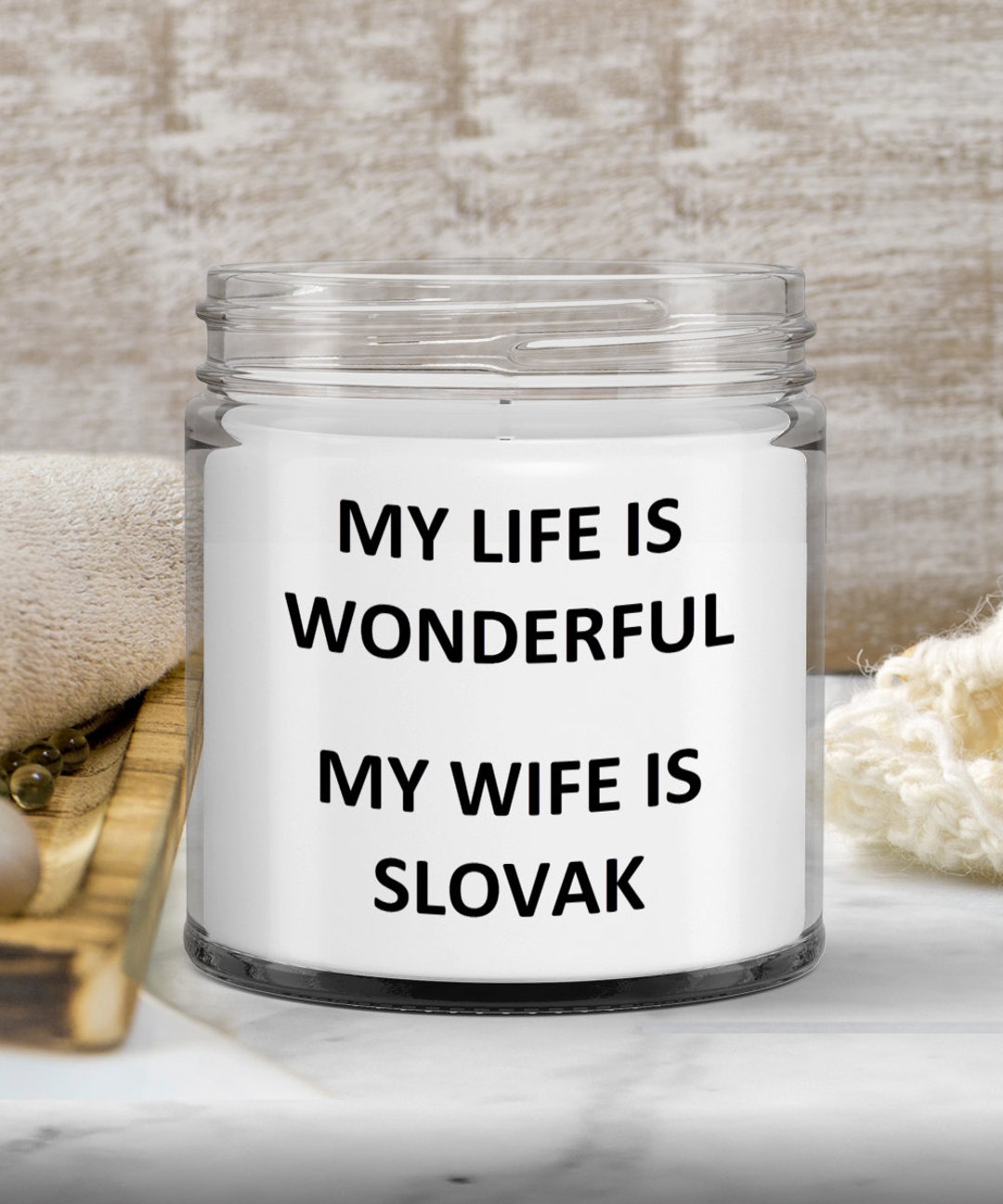 Gift for Slovak Husband Birthday Slovakia Soy Candle Wax Jar Vanilla ...