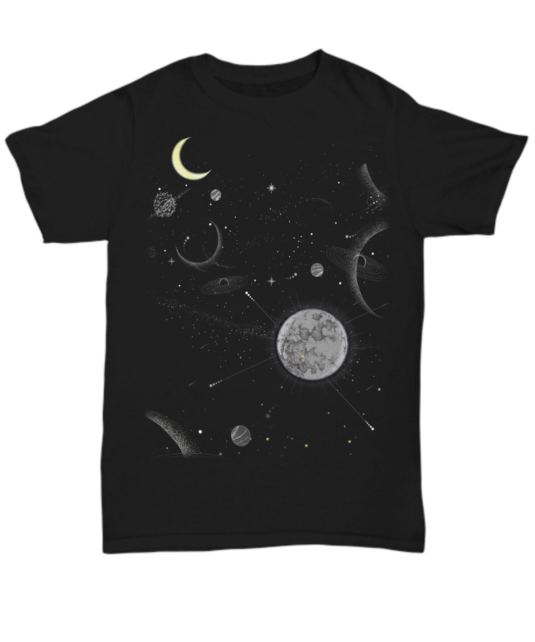 Camiseta de chica cósmica con diseño de vaquera espacial, luna ...