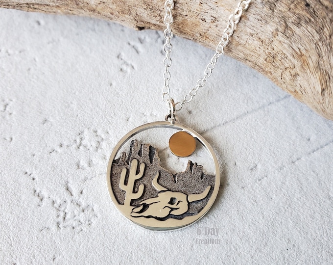 Western-bull Necklace .925 Sterling Silver Unique Canyon Desert Jewelry ...