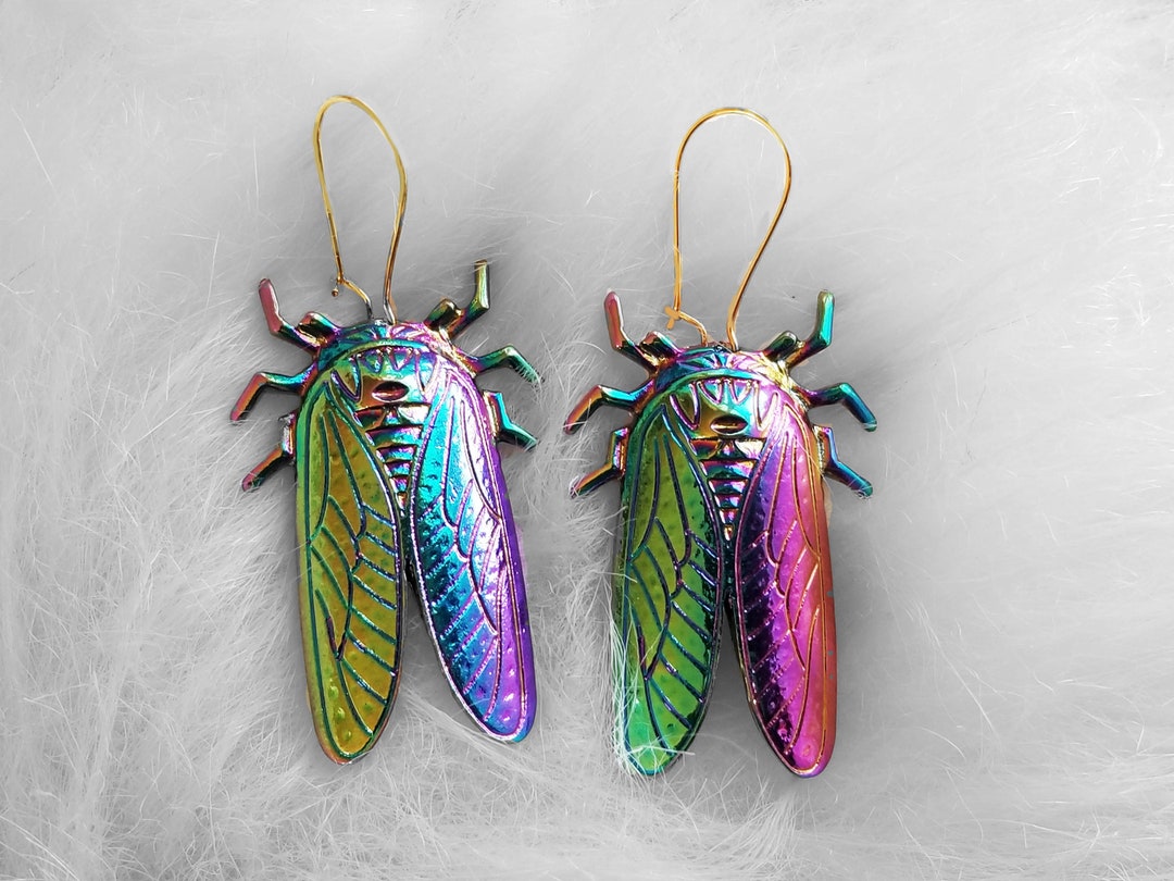 Psychedelic Cicada Earrings Cicada Earrings NEW Gift for Her Rainbow ...