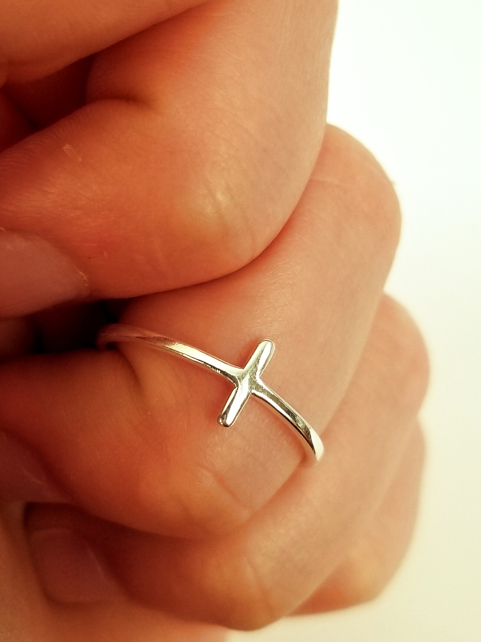 Cross Ring 925 Sterling Silver Plated Faith Ring - Etsy