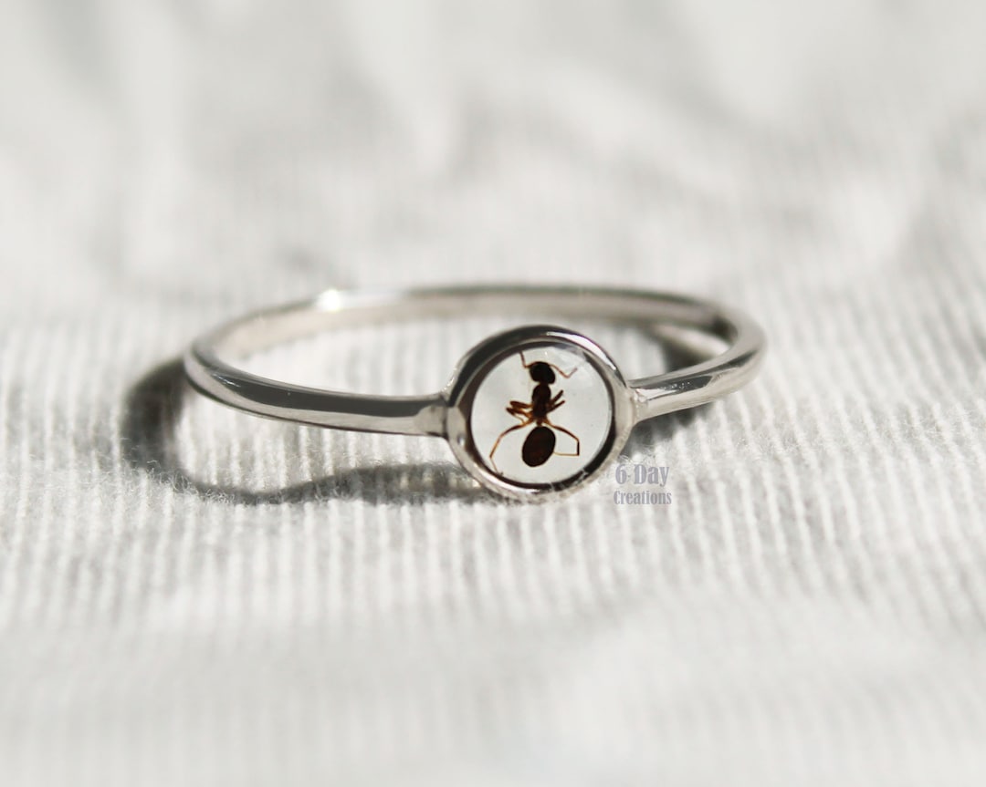 S925 REAL Ant Ring | Sterling Silver Bug Jewelry | One of a Kind Unique ...