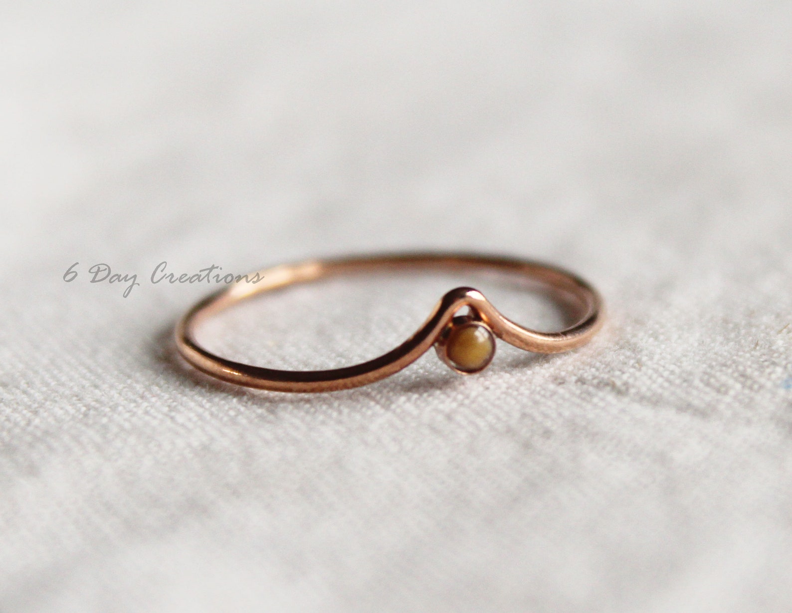 Dainty Chevron Mustard Seed Ring .925 Sterling Silver Gold - Etsy