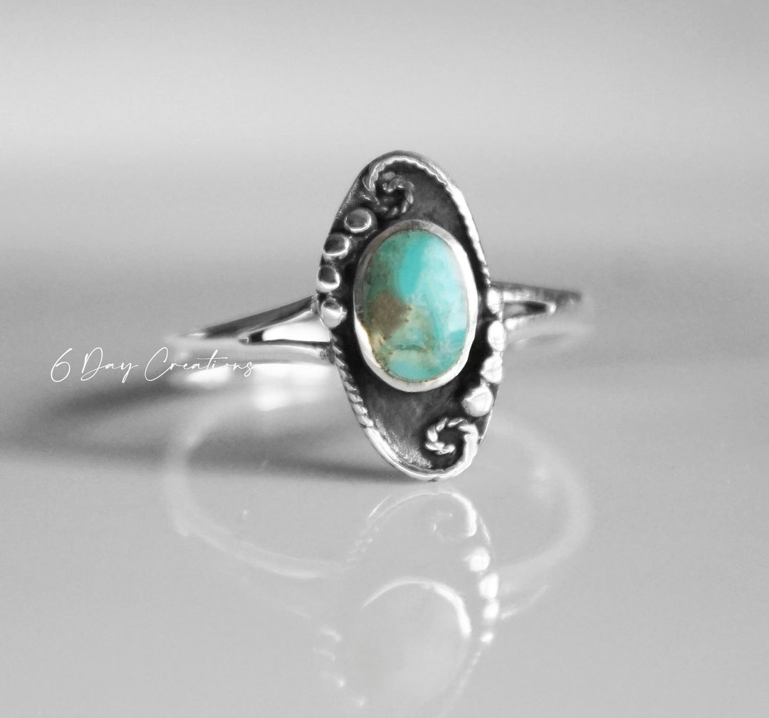 Genuine Turquoise Ring | 925 Sterling Silver | Beautiful Stone Gift ...