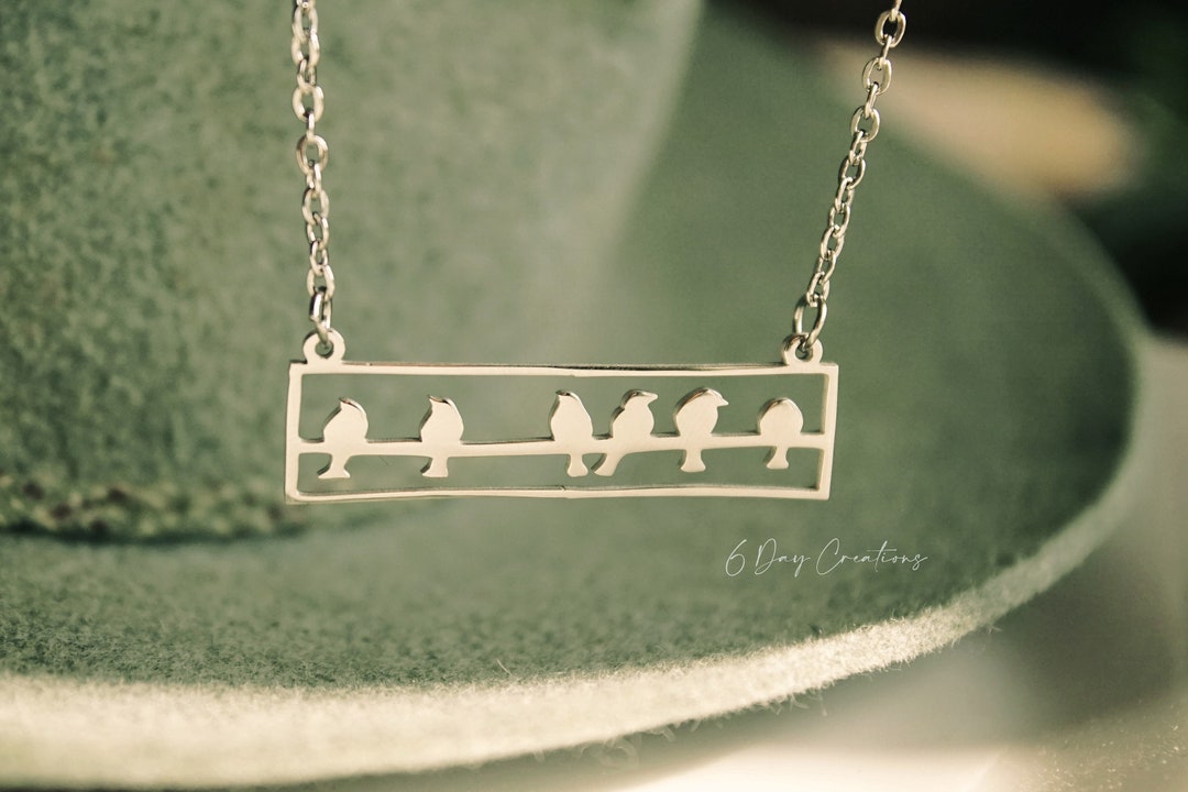 Birds on a Wire Necklace | Nature Jewelry | Cute Birds | Stainless ...