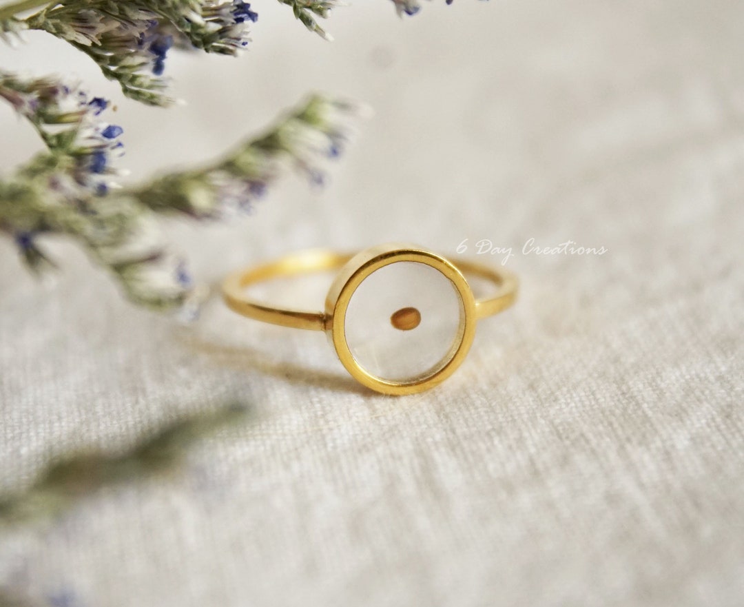 Mustard Seed Ring | Stainless Steel | Handmade Faith Ring | Circle Frame | Matthew 17:20 | Small ...