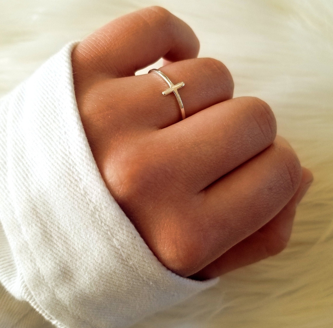 Cross Ring 925 Sterling Silver Plated Faith Ring - Etsy