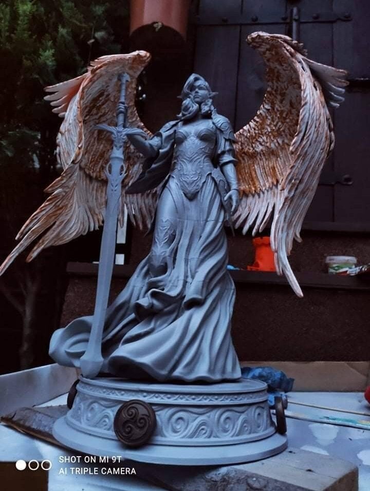 Elf Valkyrie Statue Odin Messenger Figure 3D Printed - Etsy