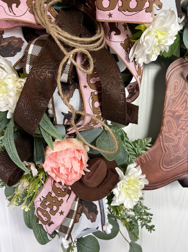 Cowboy Wreath, Western Decor, Rodeo Decor, Front Door Wreath, Gift for ...