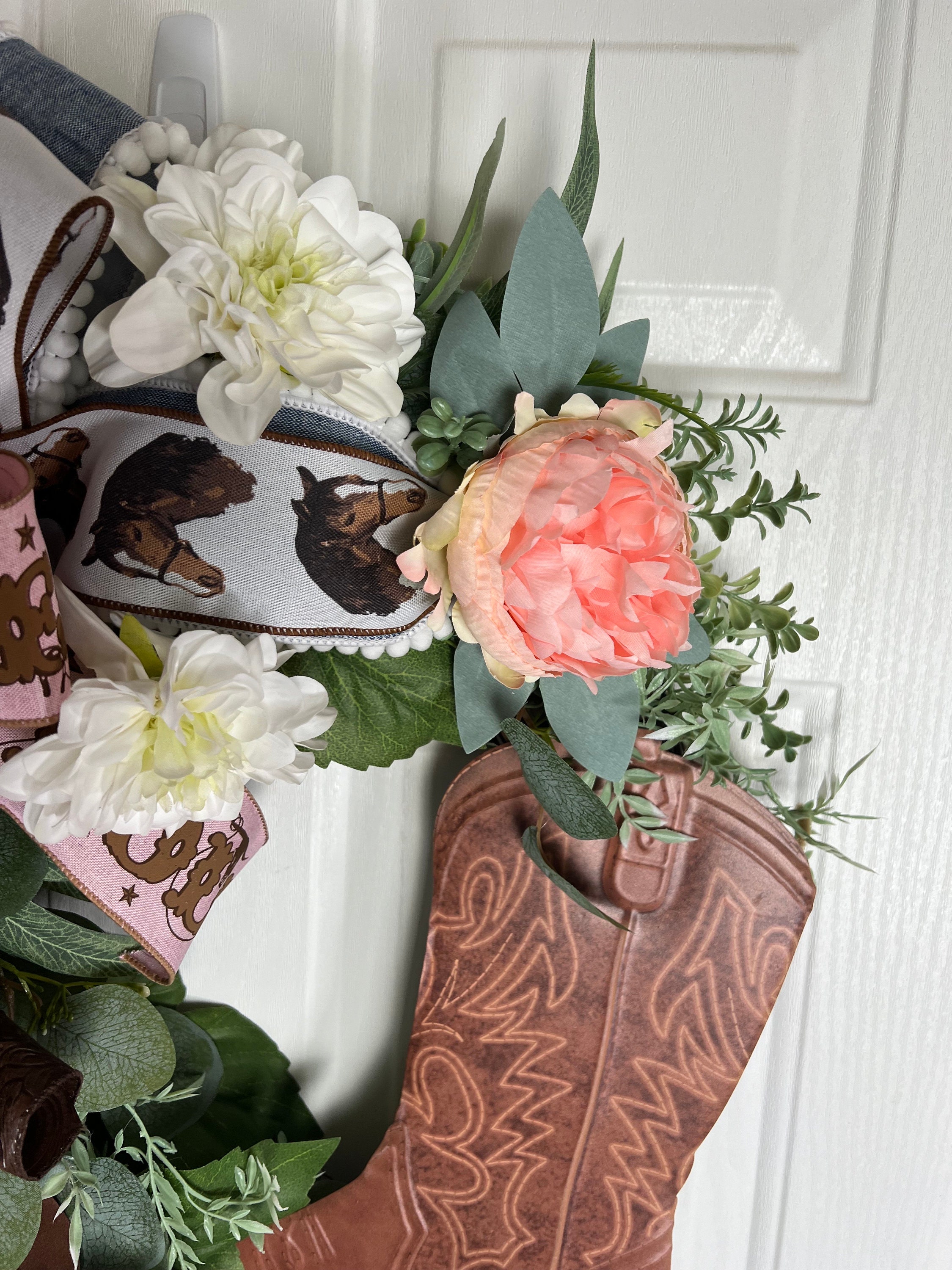 Cowboy Wreath, Western Decor, Rodeo Decor, Front Door Wreath, Gift for ...