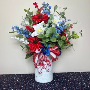Patriotic Centerpiece, Red White and Blue, Americana Centerpiece ...