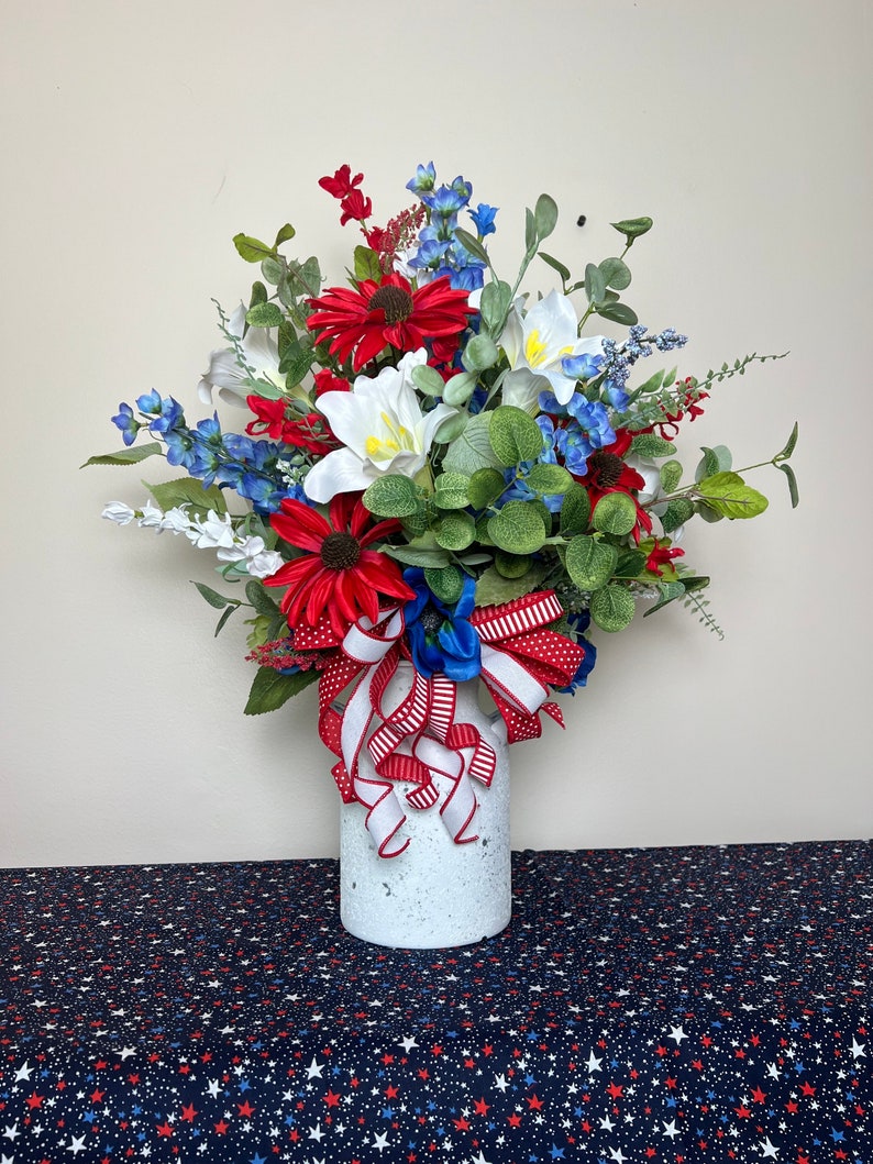 Patriotic Centerpiece, Red White and Blue, Americana Centerpiece ...