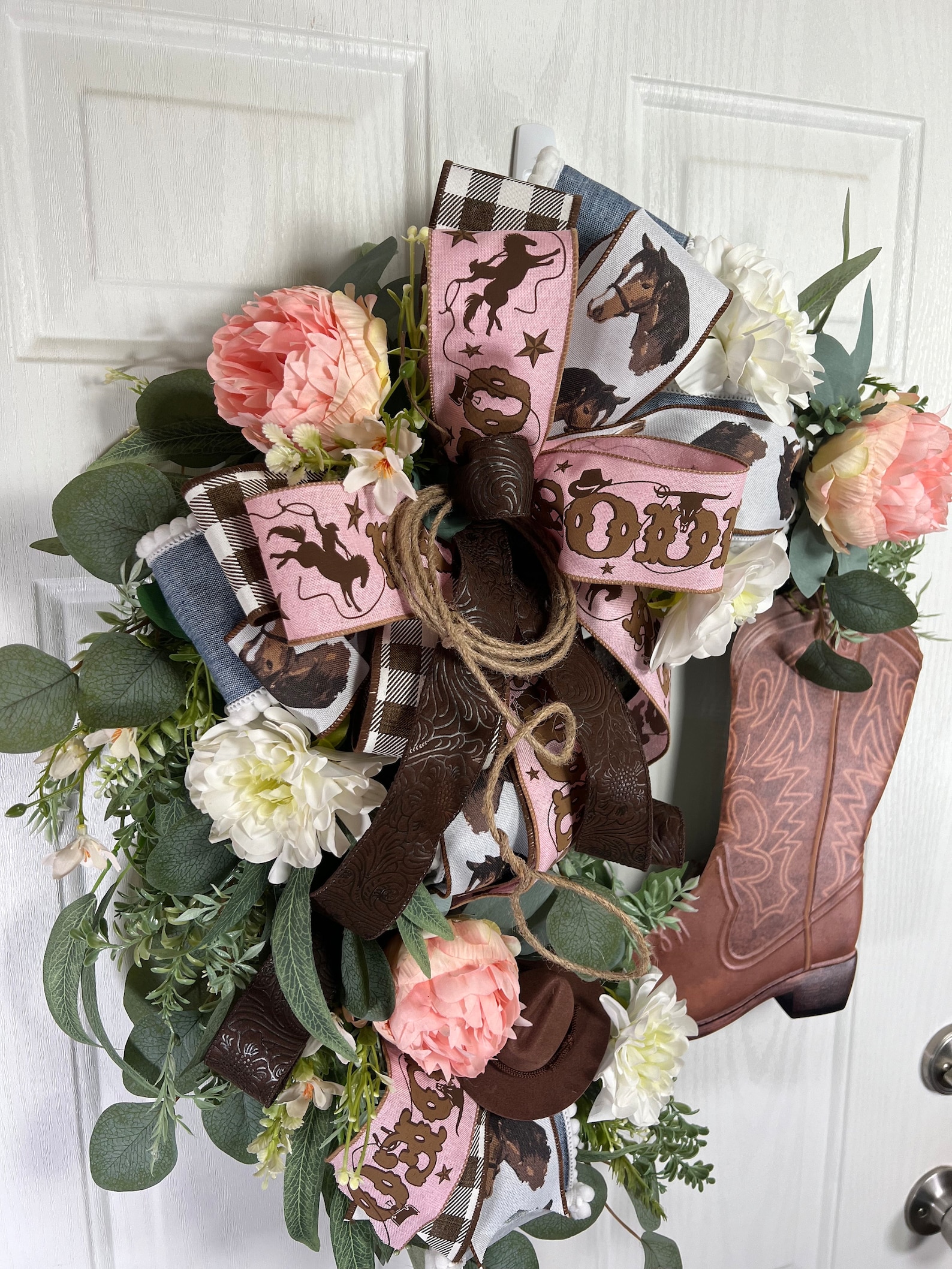 Cowboy Wreath, Western Decor, Rodeo Decor, Front Door Wreath, Gift for ...