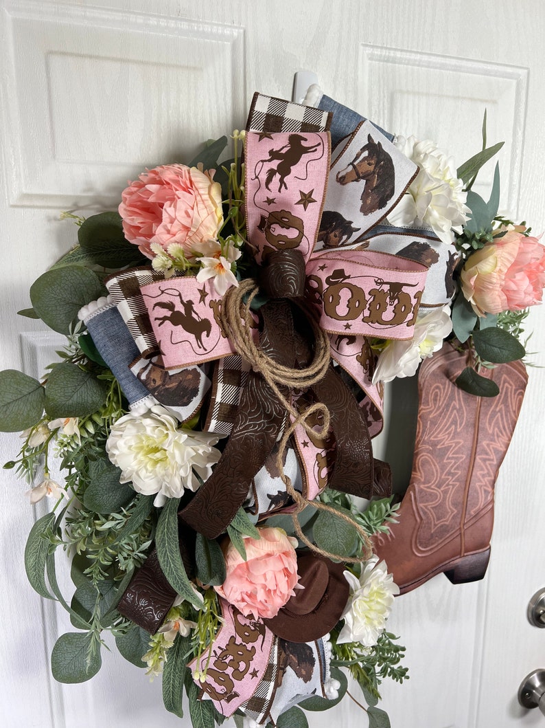 Cowboy Wreath, Western Decor, Rodeo Decor, Front Door Wreath, Gift for ...