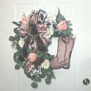 Cowboy Wreath, Western Decor, Rodeo Decor, Front Door Wreath, Gift for ...