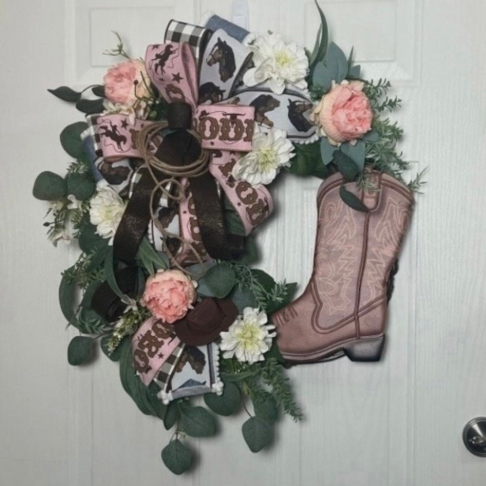 Cowboy Wreath, Western Decor, Rodeo Decor, Front Door Wreath, Gift for ...