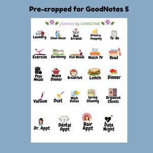 Daily Tasks Digital Stickers Pre-cropped for Goodnotes, Pre-cropped for ...