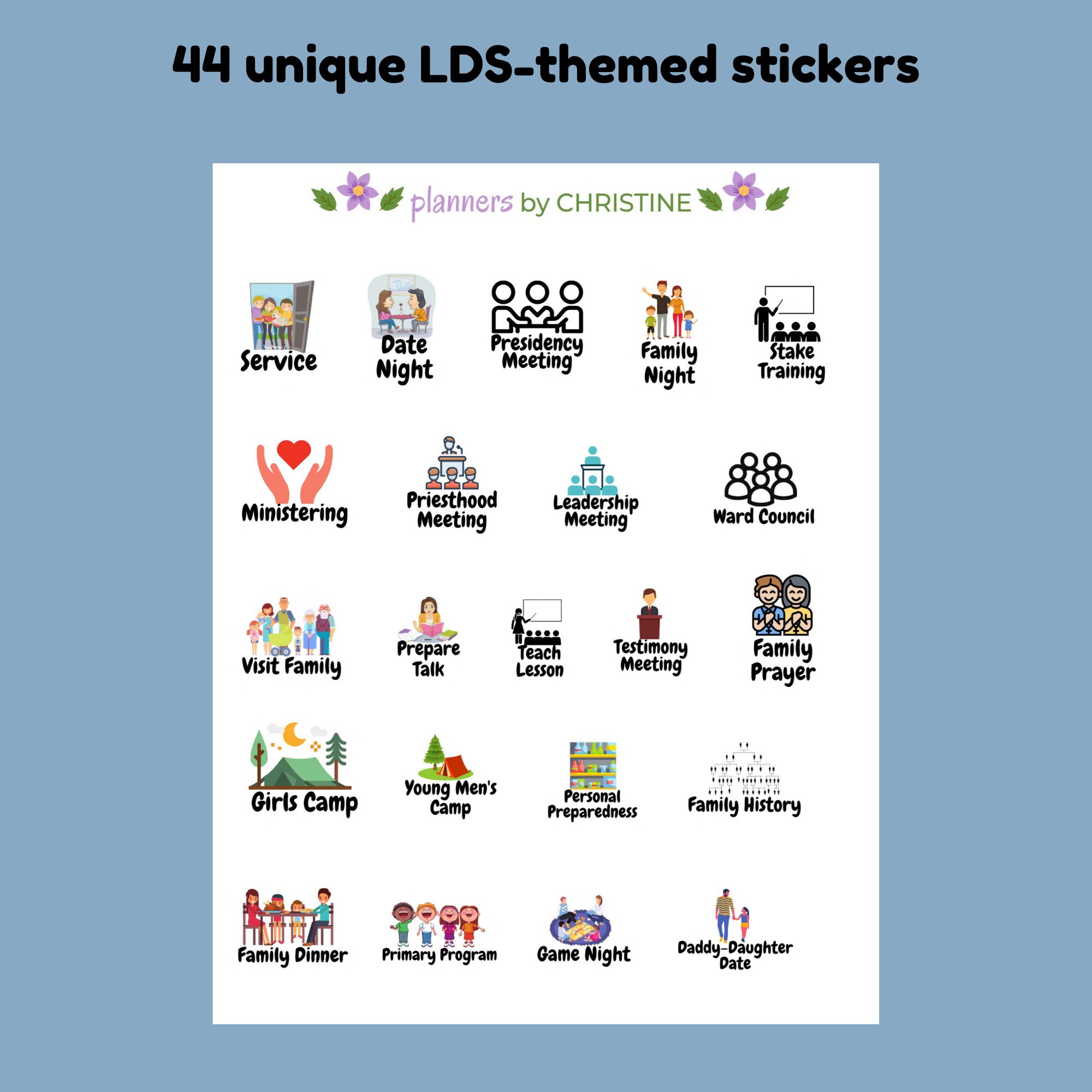 LDS Digital Sticker Pack, Pre-cropped for Goodnotes, Digital Planner ...