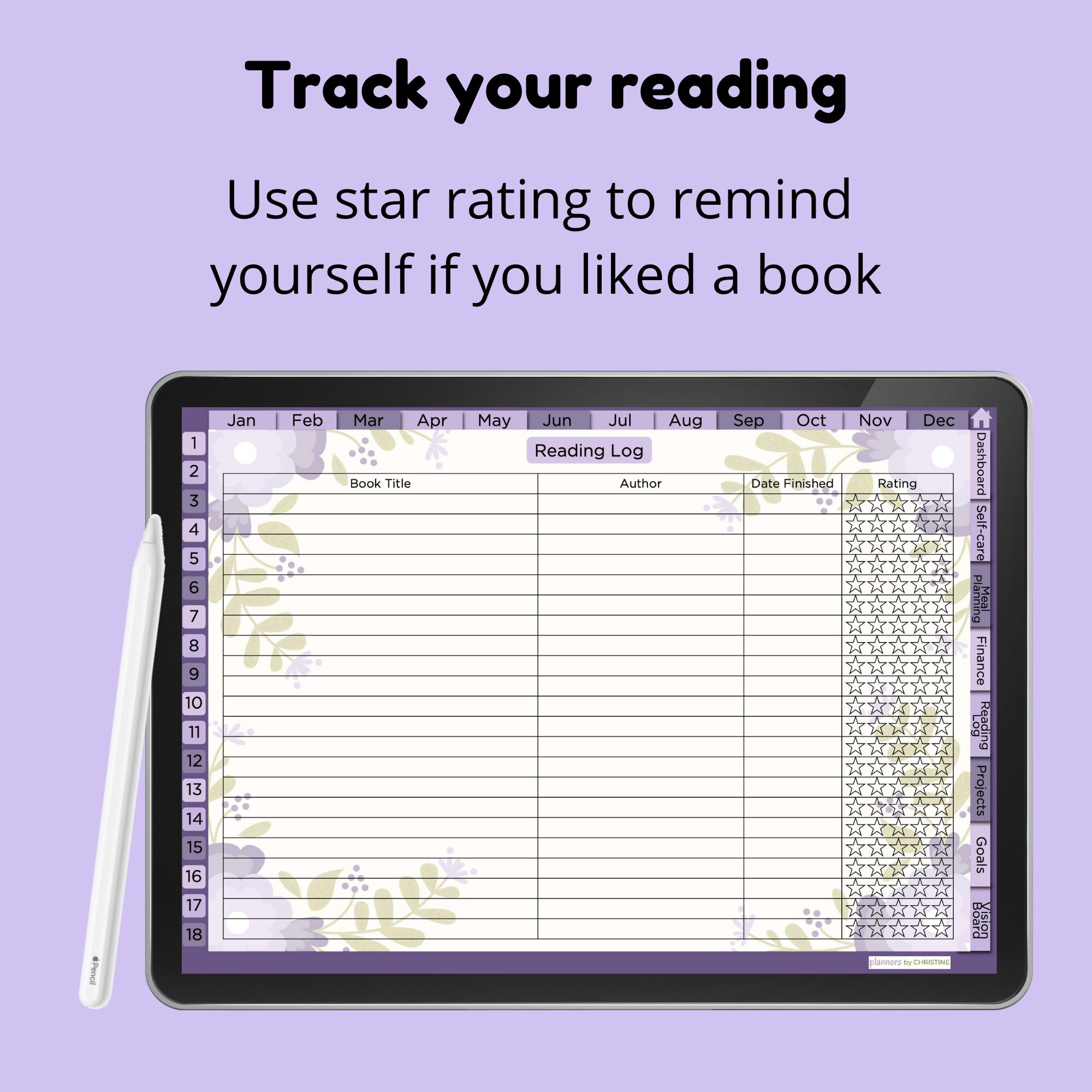 Undated Essential Life Digital Planner-lavender-sunday Start, Lag-free ...