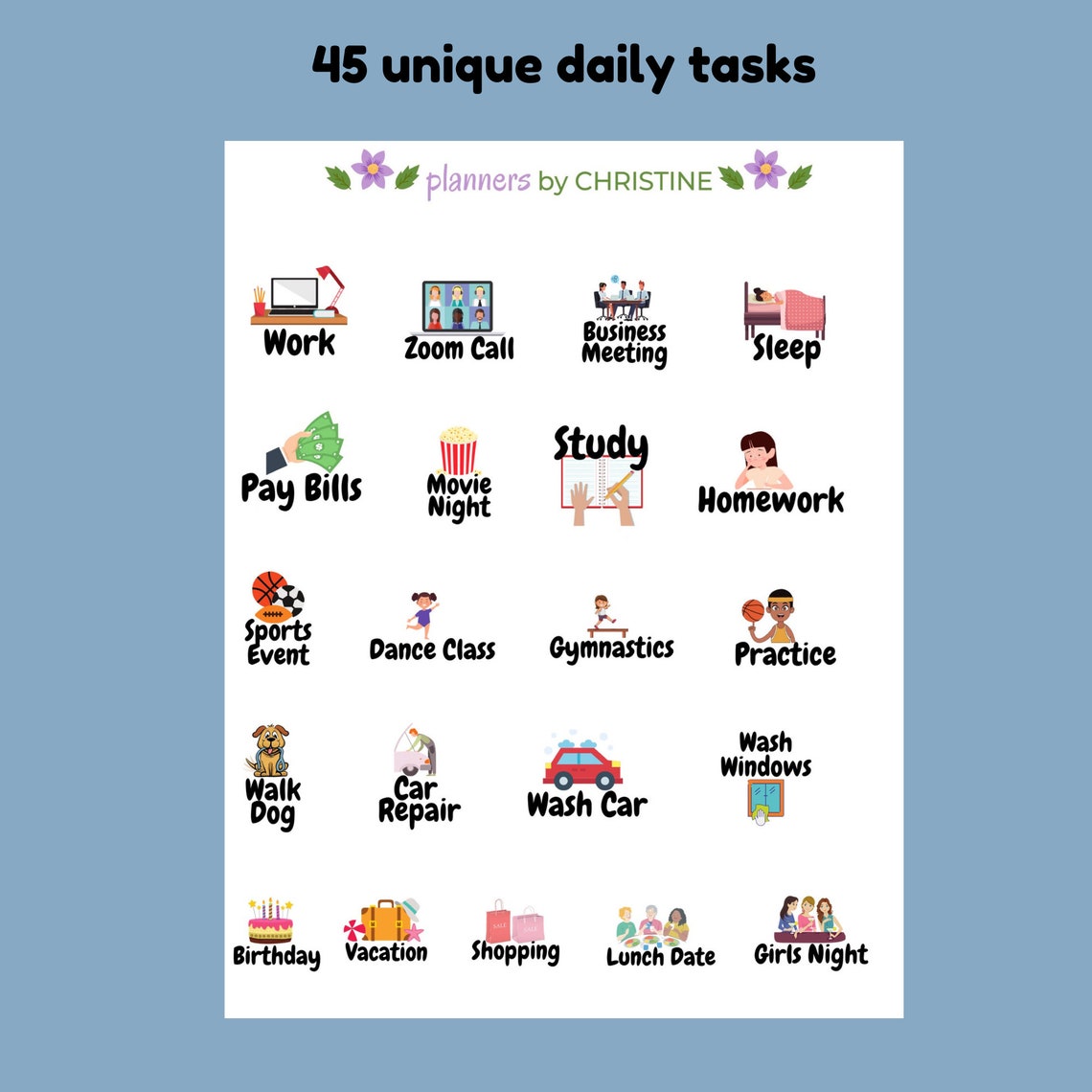 Daily Tasks Digital Stickers Pre-cropped for Goodnotes 5 - Etsy