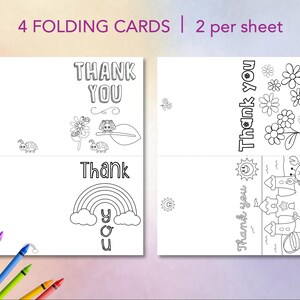 NATURE ~ Color Your Own Thank You Card | Digital File Instant Download ...