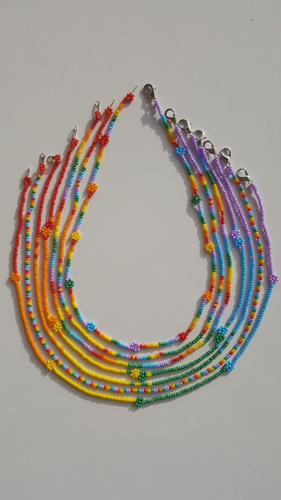 Daisy Flower Pride Theme Bead Necklace Birthday Gift Pendant Handmade ...