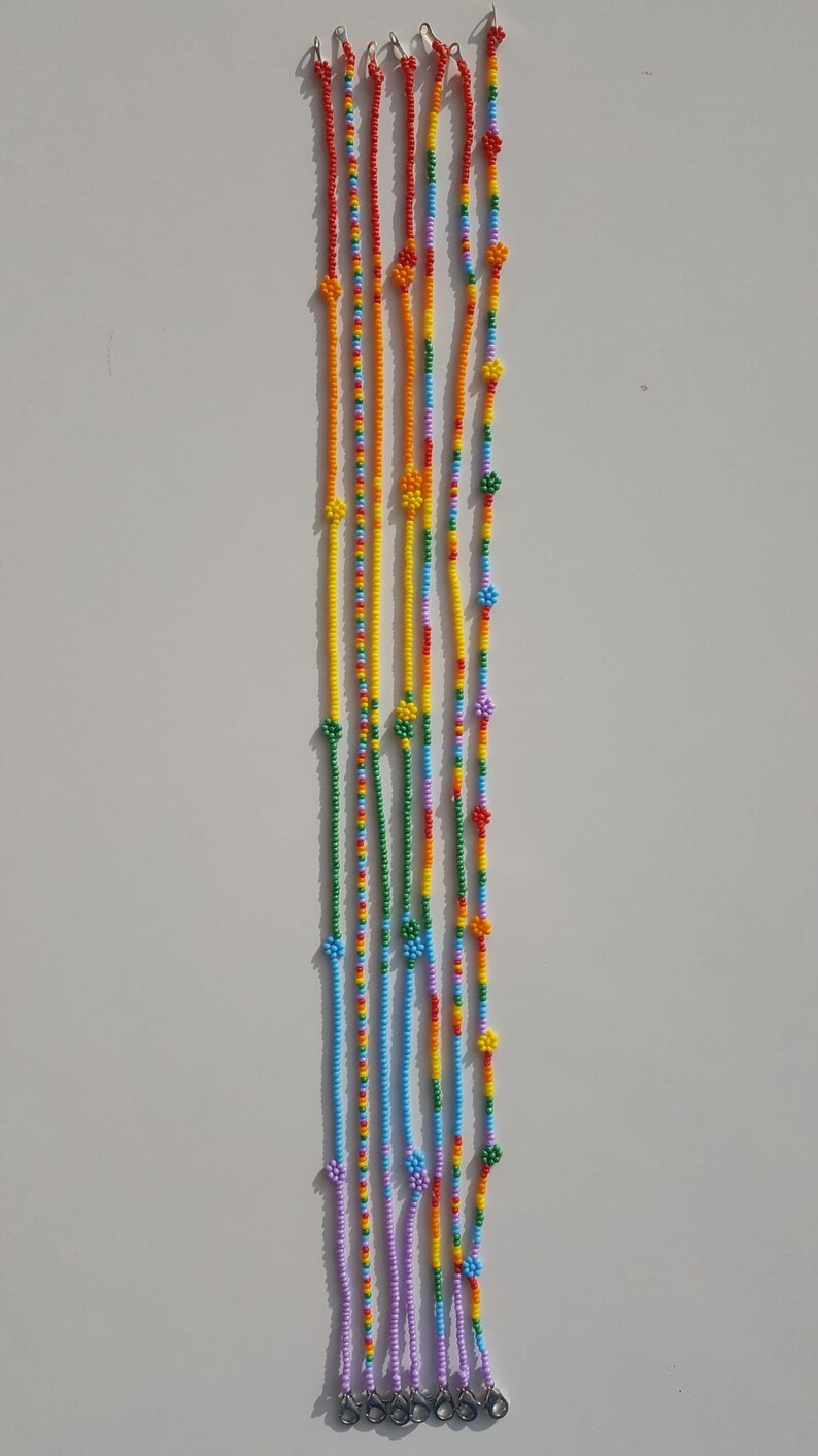 Daisy Flower Pride Theme Bead Necklace Birthday Gift Pendant Handmade ...