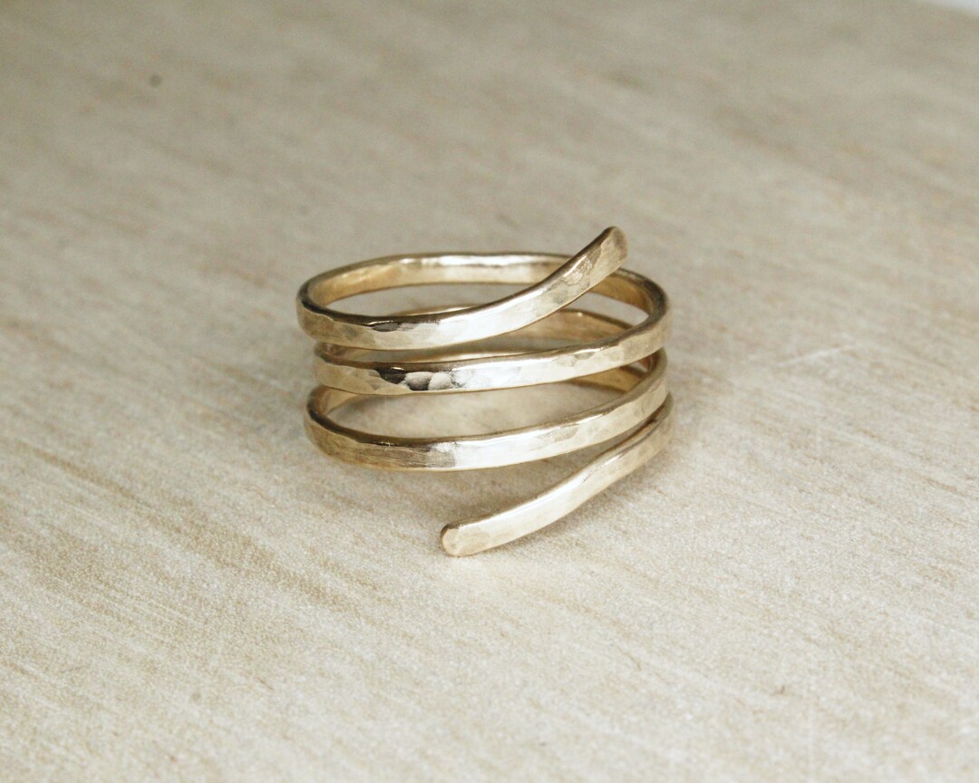 12k Gold Fill Triple Wrap Ring Dainty Minimalist Metal Thumb Ring ...