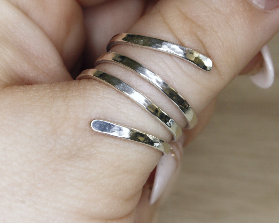 Sterling Silver Triple Wrap Ring Dainty Minimalist Thumb Finger Ring ...