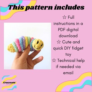 Easy Crochet Pattern, Crochet Fidget Toy Pattern, Crochet Worry Worm ...