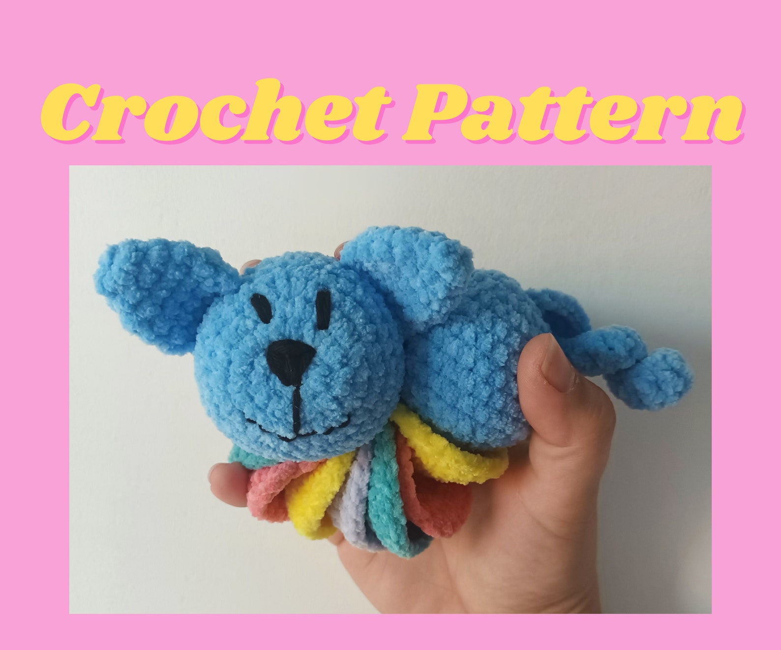Easy Crochet Pattern, Crochet Fidget Toy, Crochet Worry Pet, Rainbow ...