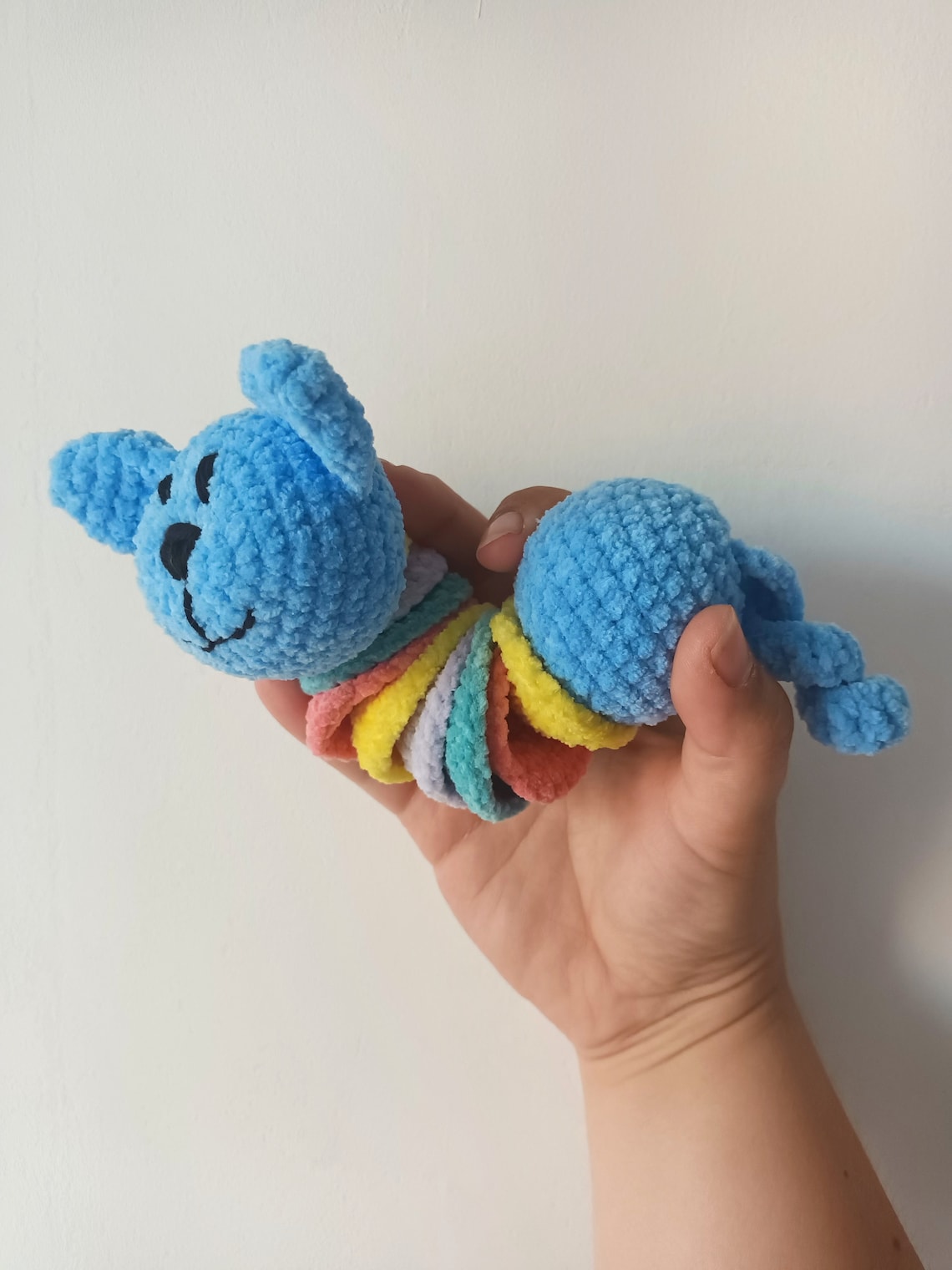 Easy Crochet Pattern, Crochet Fidget Toy, Crochet Worry Pet, Rainbow ...