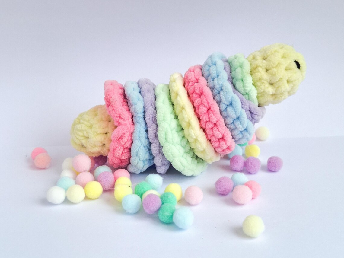 Easy Crochet Pattern, Crochet Fidget Toy Pattern, Crochet Worry Worm ...