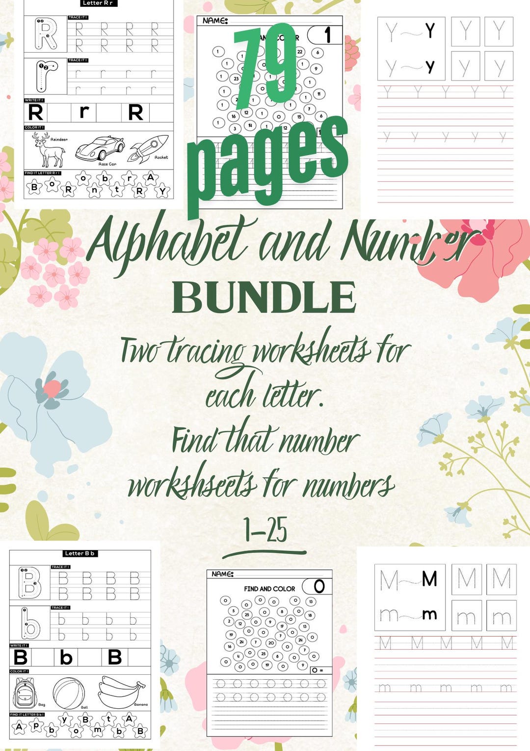 Alphabet Tracing, Number Finds 1-25, Education Packets, Digital ...