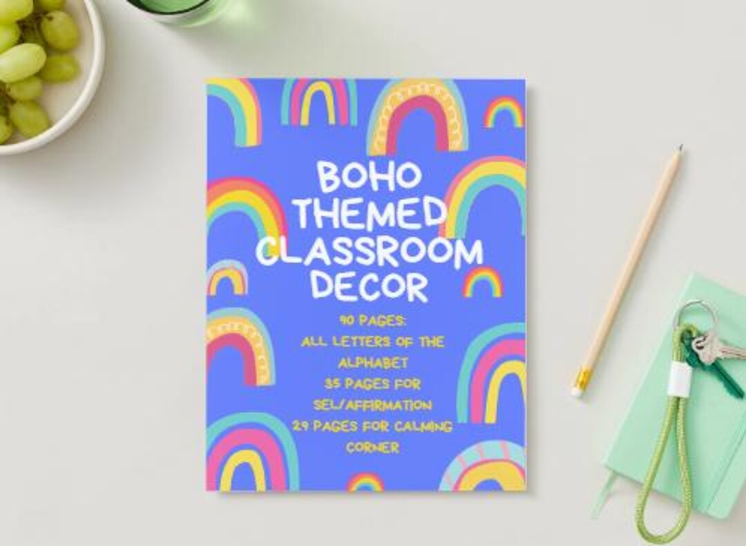 BOHO Themed Classroom Decor, Digital Printables, Alphabet Boho Themed ...