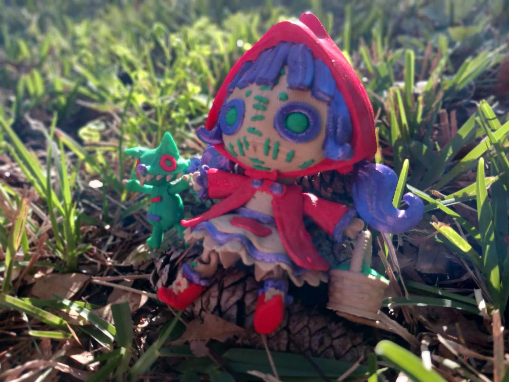 Aurelia's Enchantment: 3D Printed Crimson Veil Maiden With Magic Basket ...