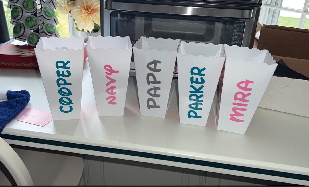 Personalized Plastic Popcorn Bucket: Family Movie Night, Party Favor ...