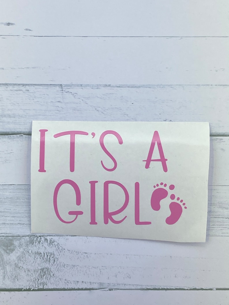 It's a Girl Vinyl Decal: Baby Shower Gender Reveal Sticker. - Etsy