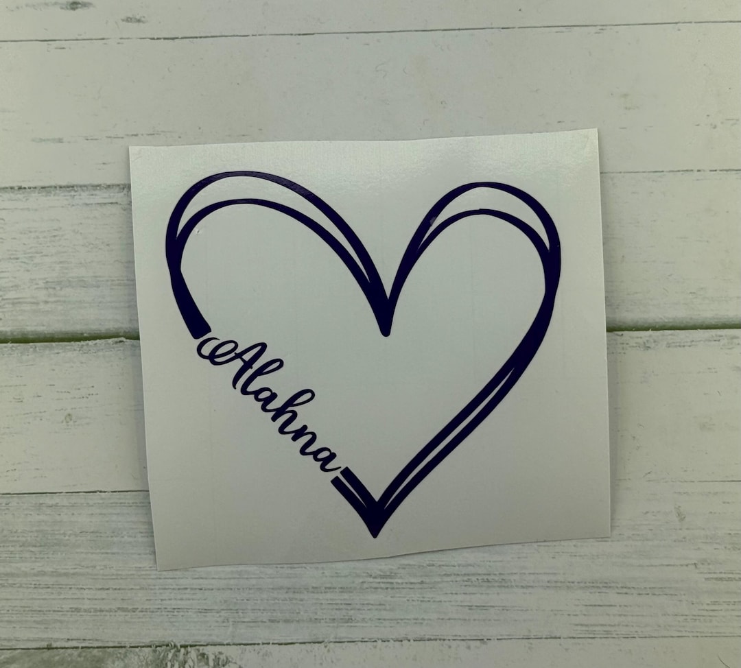 Heart Name Vinyl Decal: Custom Car Sticker. Phone, Laptop Sticker. - Etsy