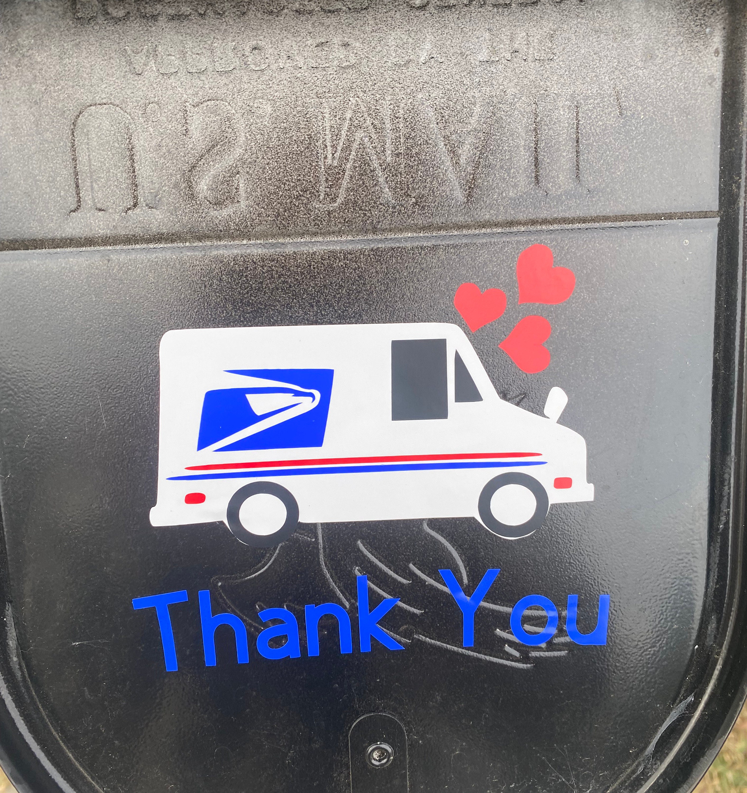 Postal worker decal Thank you mail truck decal Mailbox sticker thank ...