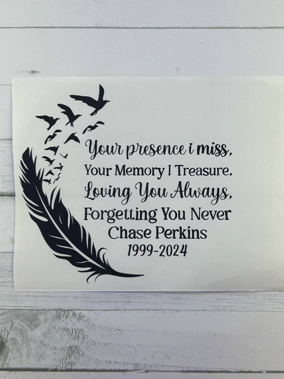 In Loving Memory Vinyl Decal: Personalized Memorial Sticker - Etsy